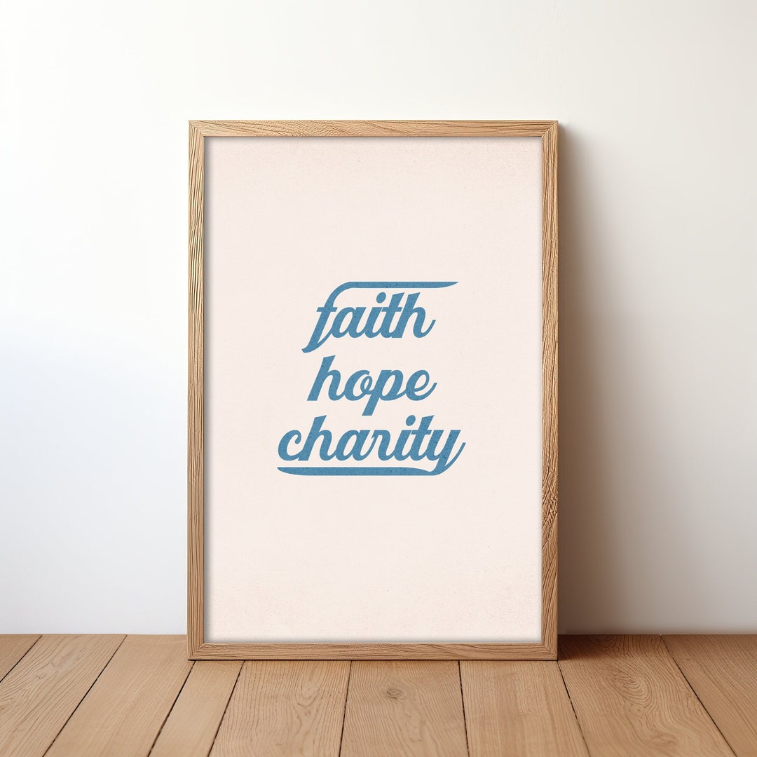 Christian Virtues Poster - Faith, Hope, Charity Print (digital Download ...