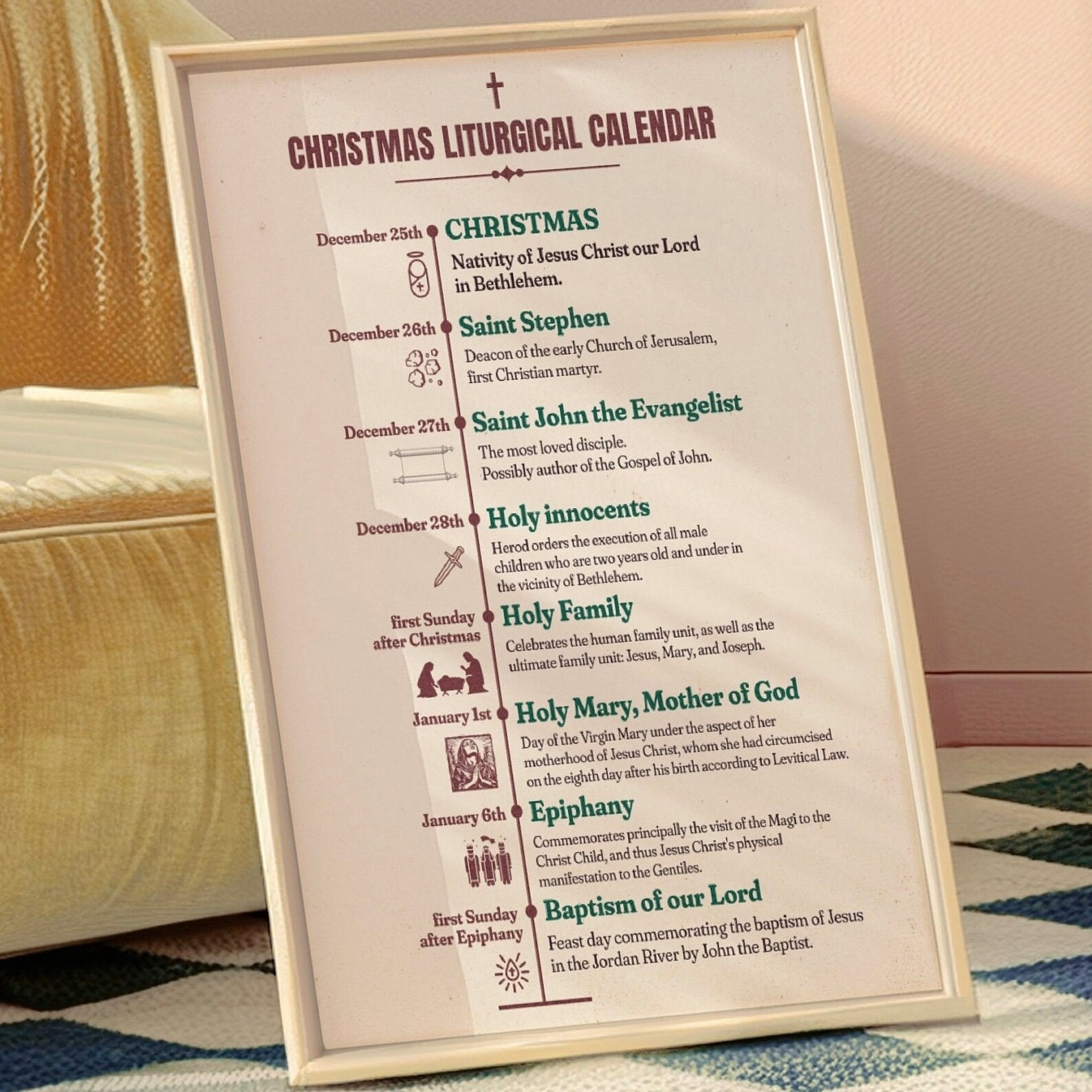 Printable Christmas Liturgical Calendar - Nativity of Jesus Christian ...