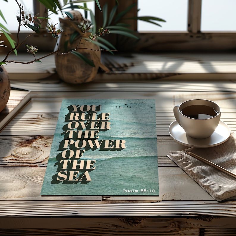 Your Rule Over the Ocean' Poster: Psalms Scripture Print (digital ...