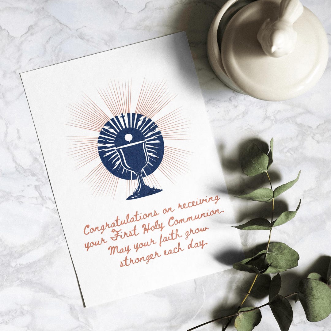Catholic Congratulations Card: First Holy Communion Letter Gift ...