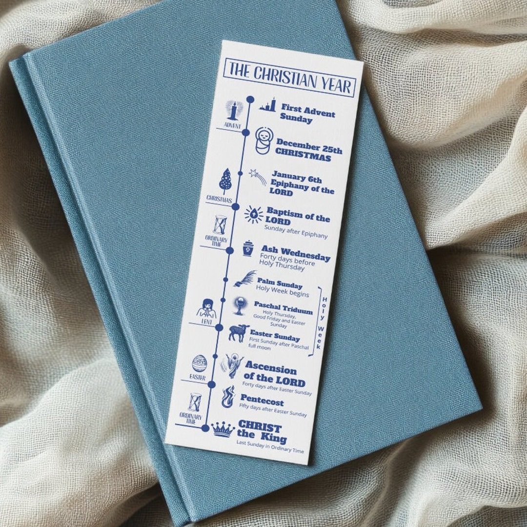 Christian Liturgical Calendar Printable Bookmark Catholic Year ...