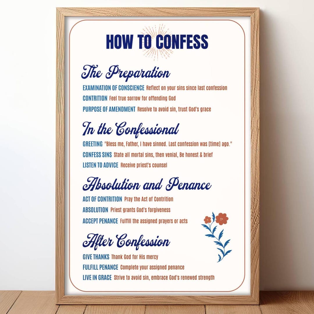 How to Confess Catholic Infographic Poster: Sacrament of Reconciliation ...
