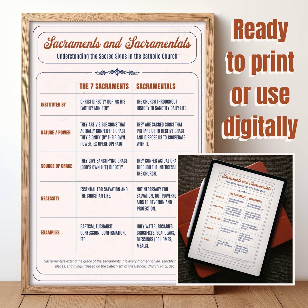 Sacraments and Sacramentals Guide Print: Catholic Catechism Lesson ...