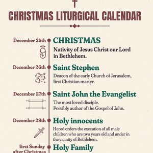 Printable Christmas Liturgical Calendar - Nativity of Jesus Christian ...