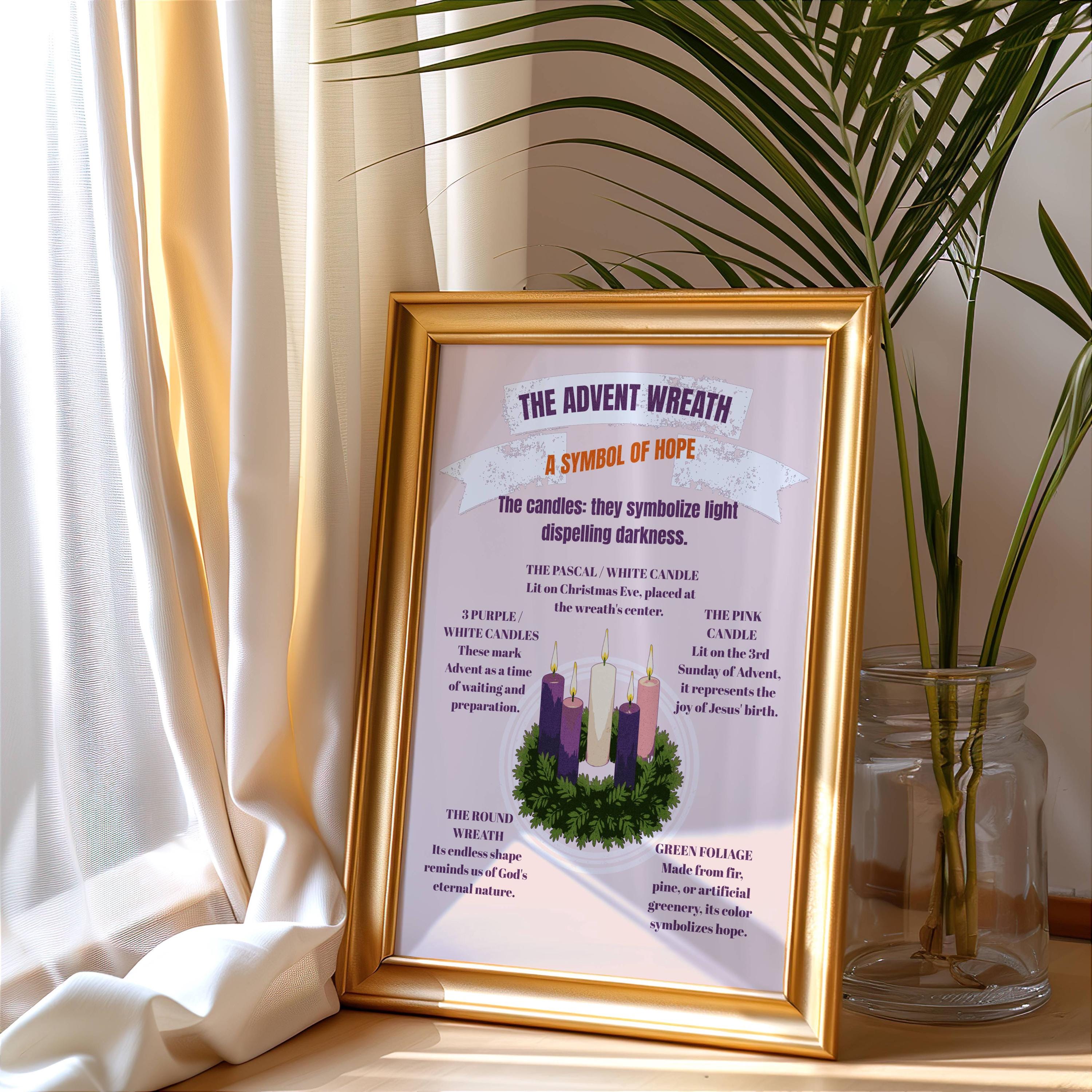 Advent Wreath Poster: Liturgical Colors, Christian Education (digital ...