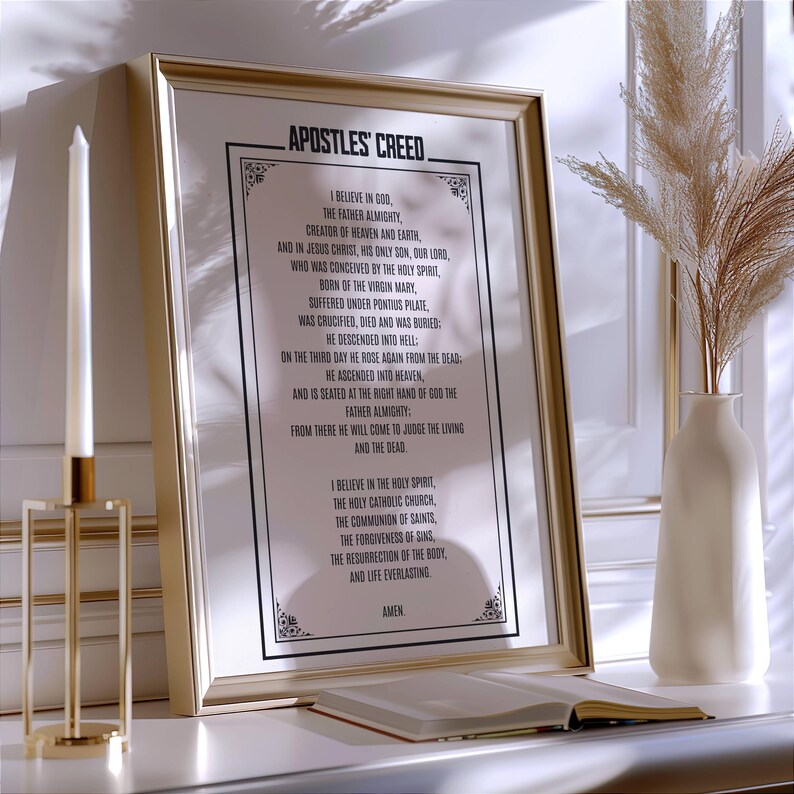 Apostles Creed Poster: Christian Prayer Print (digital Download) - Etsy