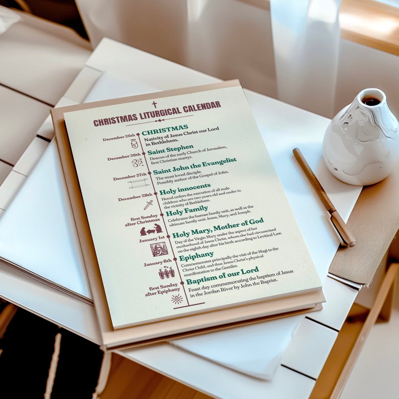 Printable Christmas Liturgical Calendar - Nativity of Jesus Christian ...