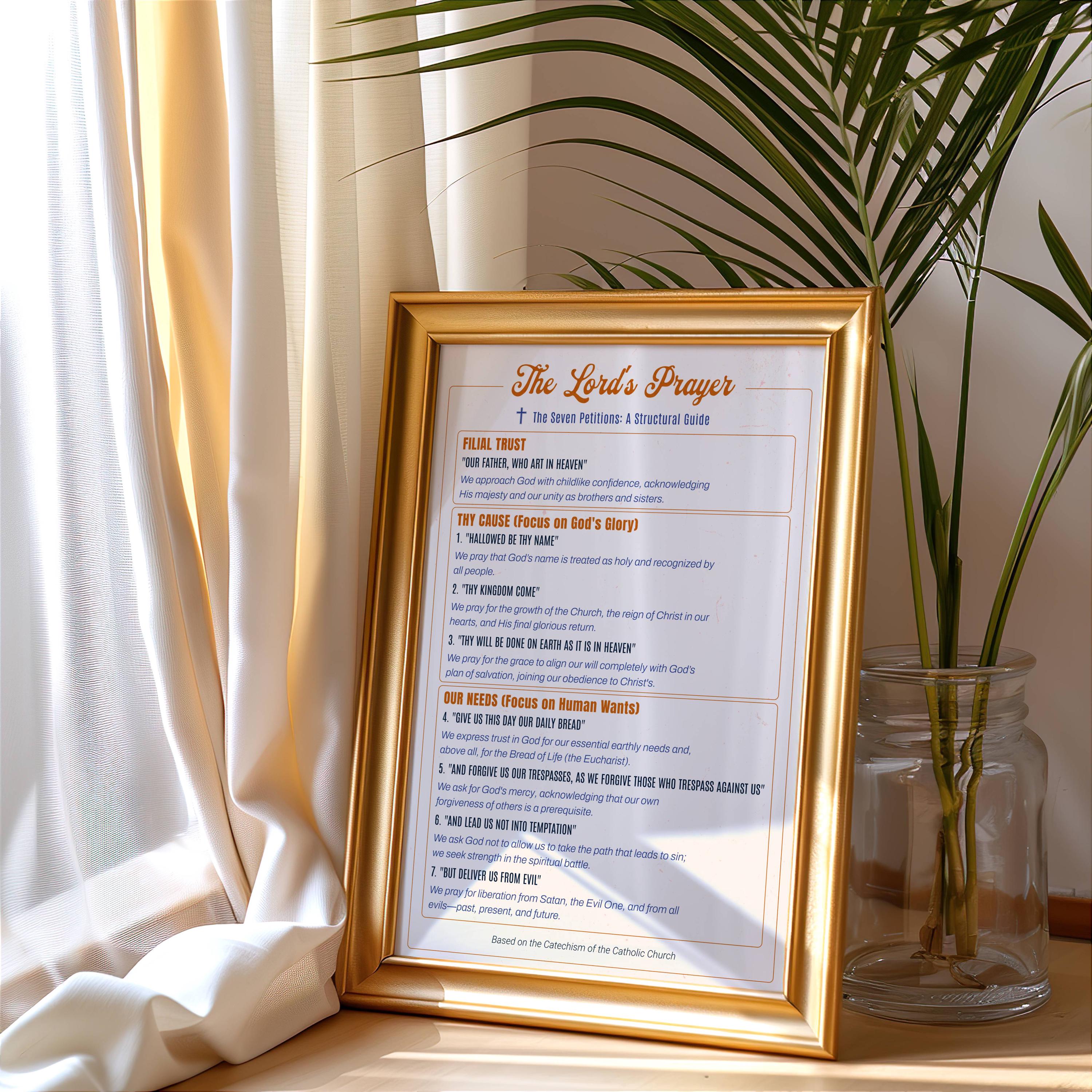The Lord's Prayer Guide Poster: Seven Petitions of Our Father Chart ...