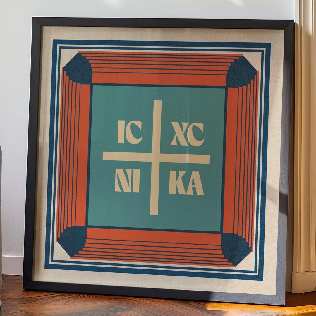 ICXC NIKA Christogram Printable Poster - Jesus Christ Conquers ...