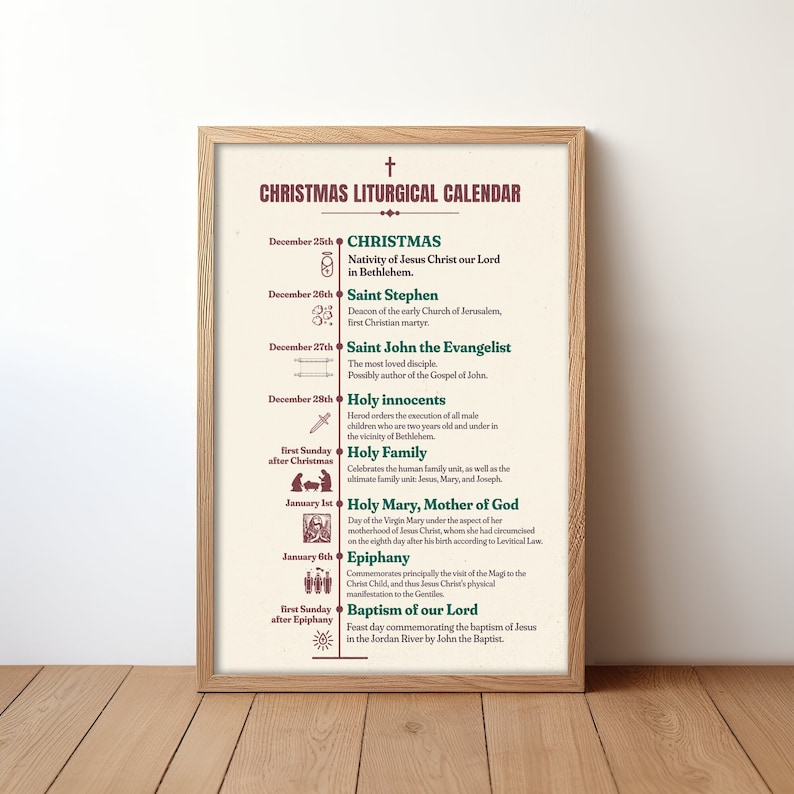Printable Christmas Liturgical Calendar Nativity of Jesus Christian ...