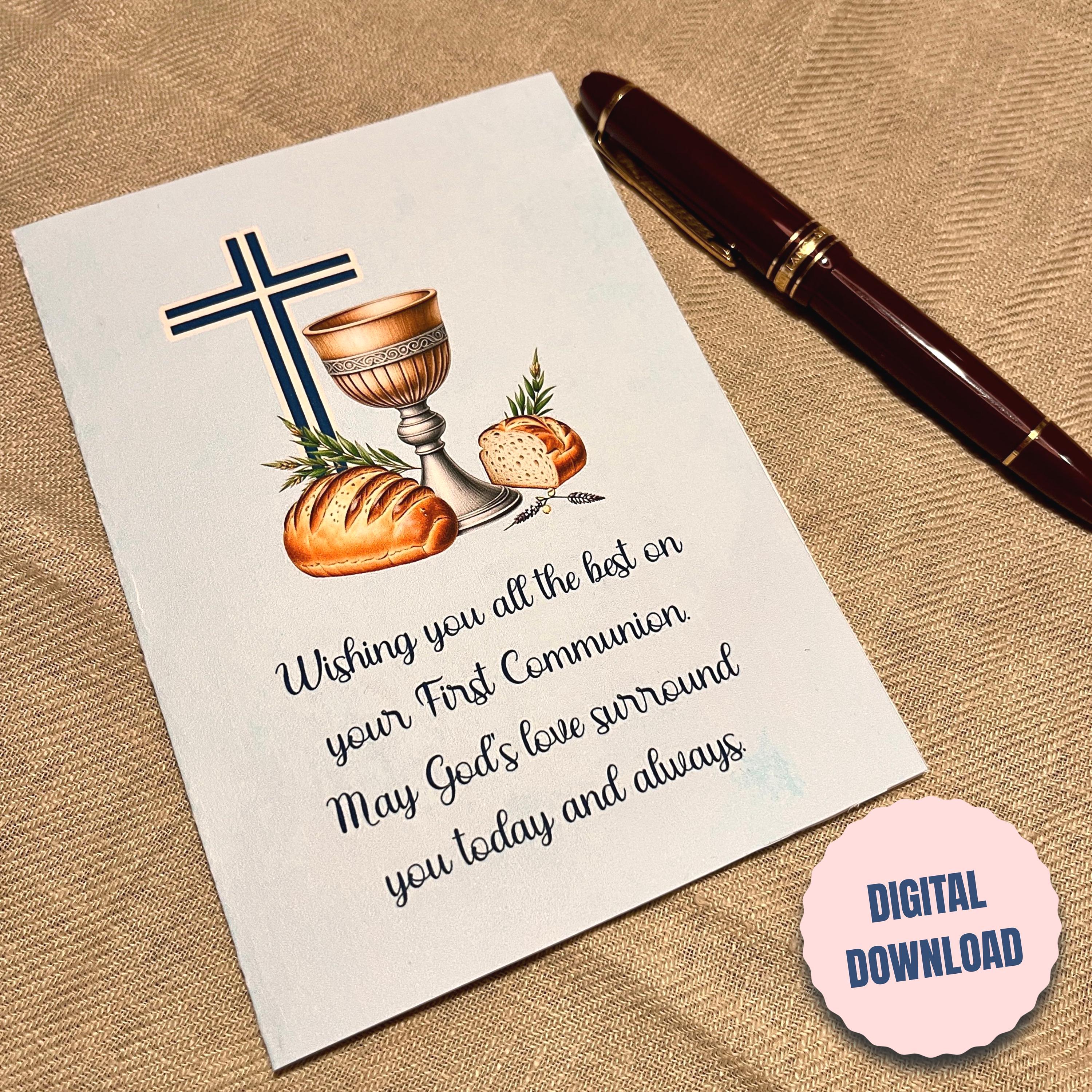 First Holy Communion Card: Catholic Gift for Boys and Girls (digital ...
