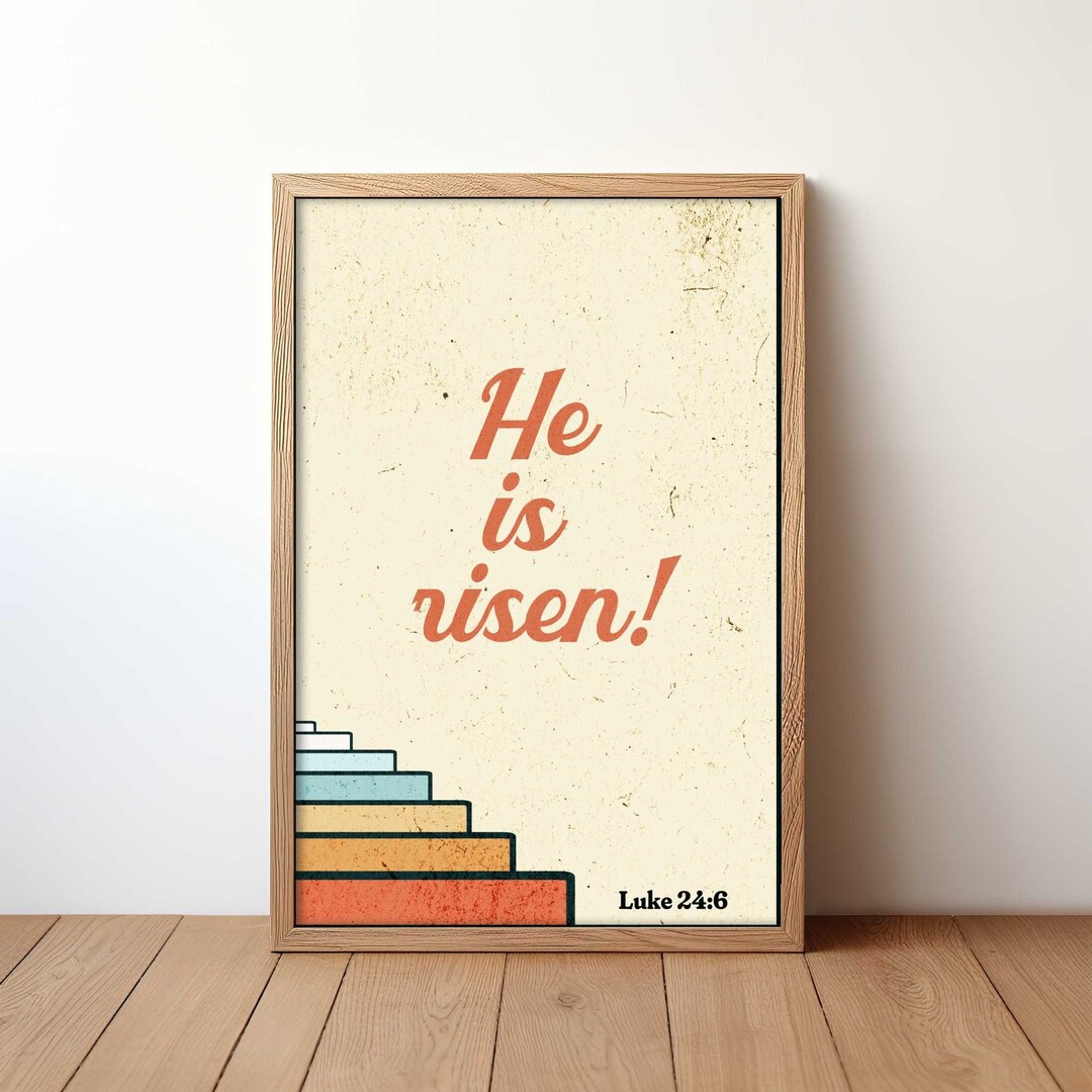 He is Risen Printable Christian Easter Poster, Gospel Quote Print for ...