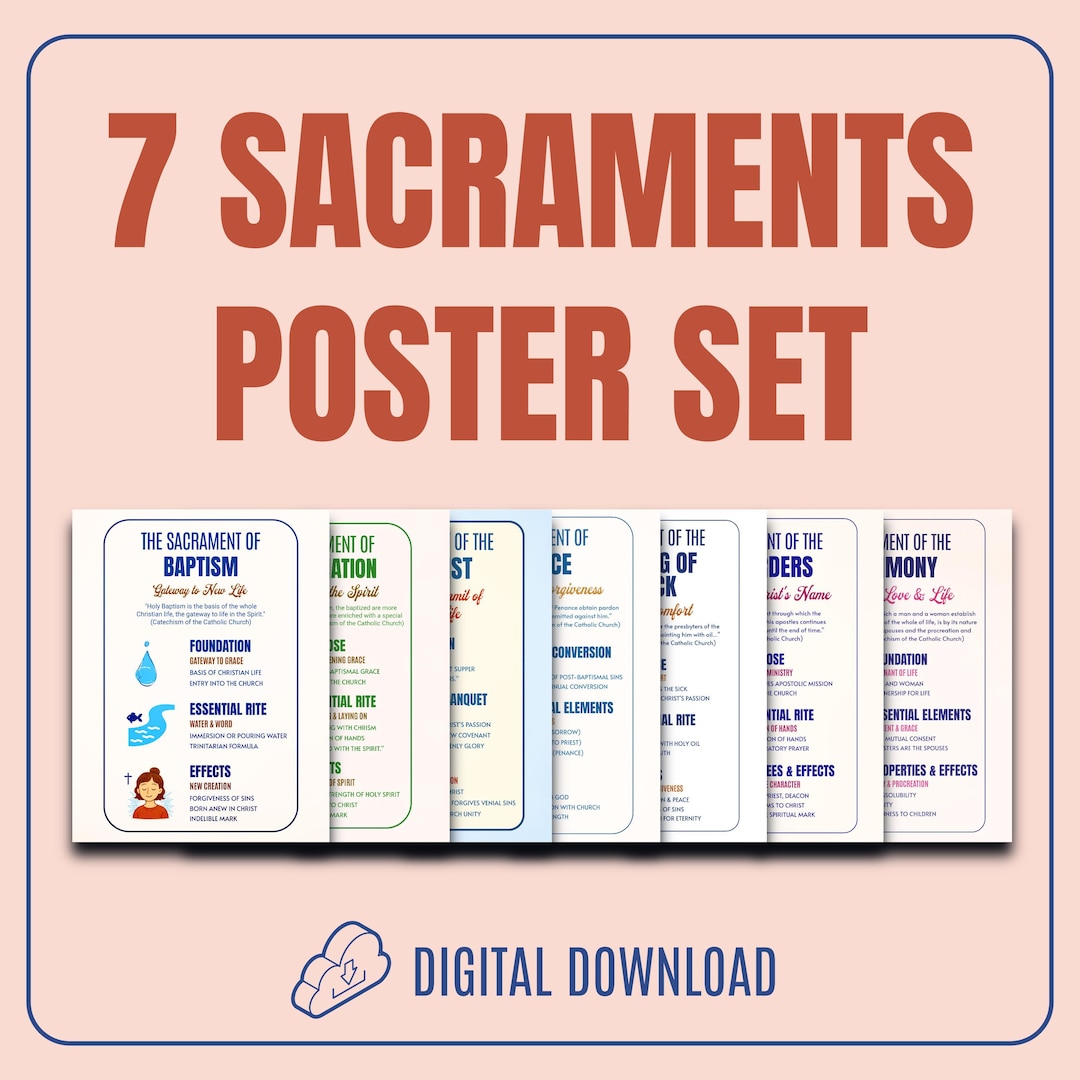 Seven Sacraments Infographic Posters Bundle | Catholic Homeschool ...