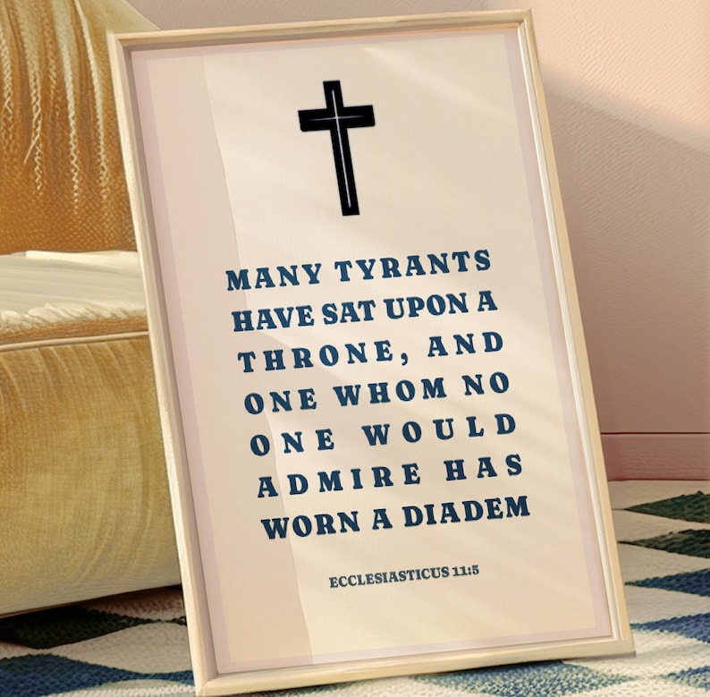 Bible Verse Printable Print - Ecclesiasticus Quote and Cross - Modern ...