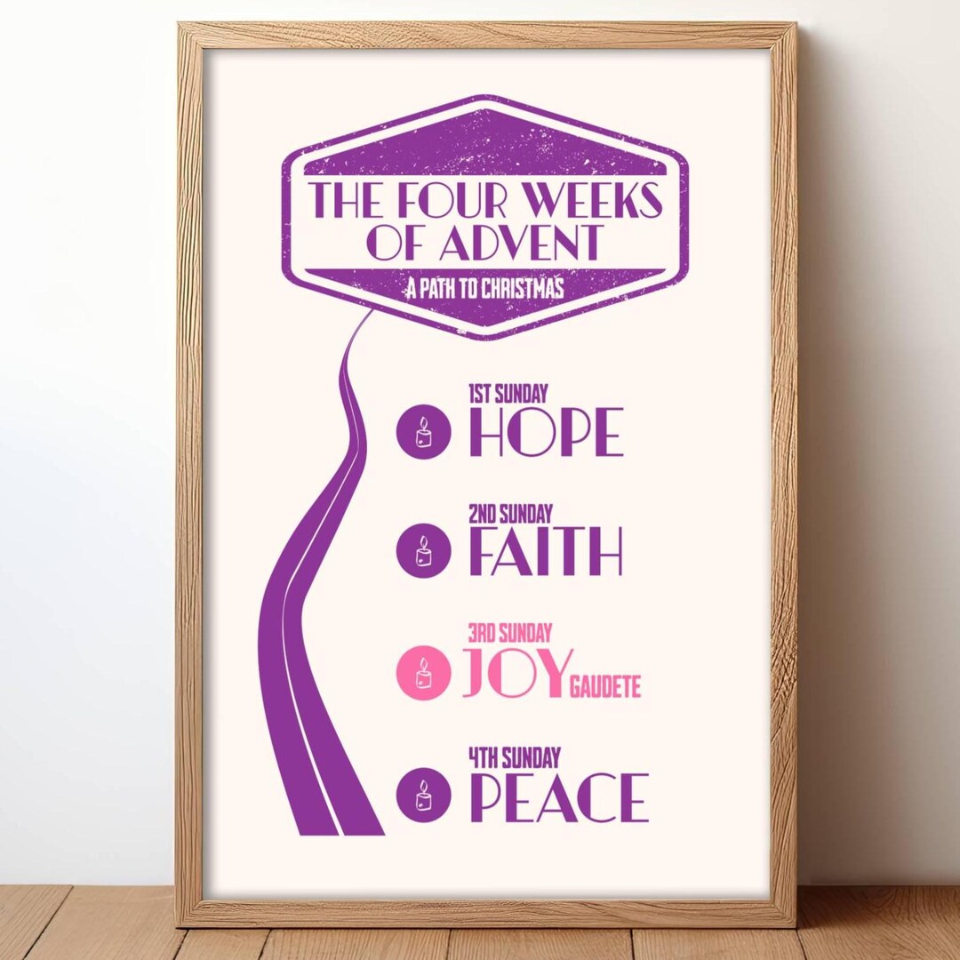 Advent Liturgical Colors Catholic Poster - A Path to Christmas Advent ...