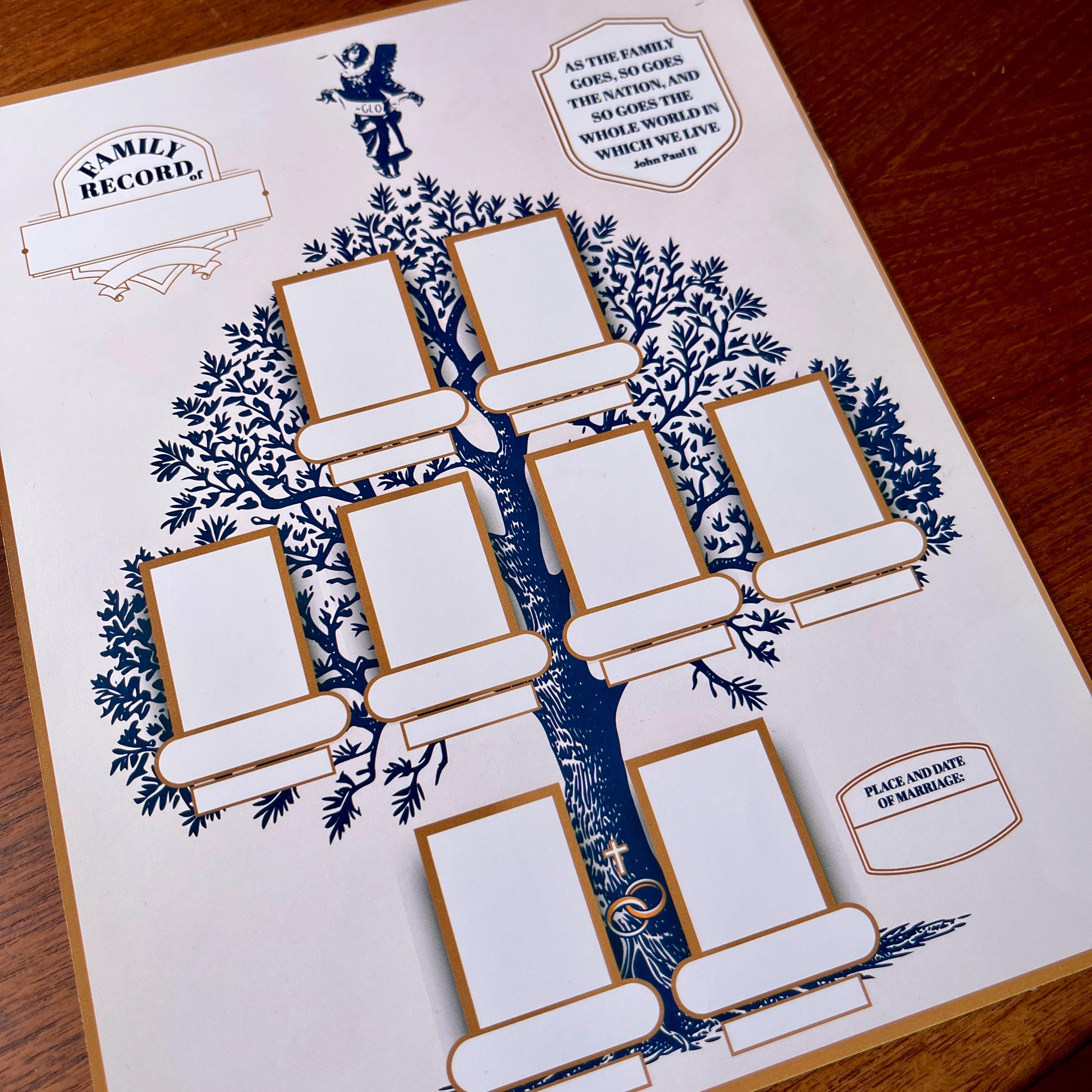 Christian Family Tree Editable PDF Template, Catholic Family Nucleus ...