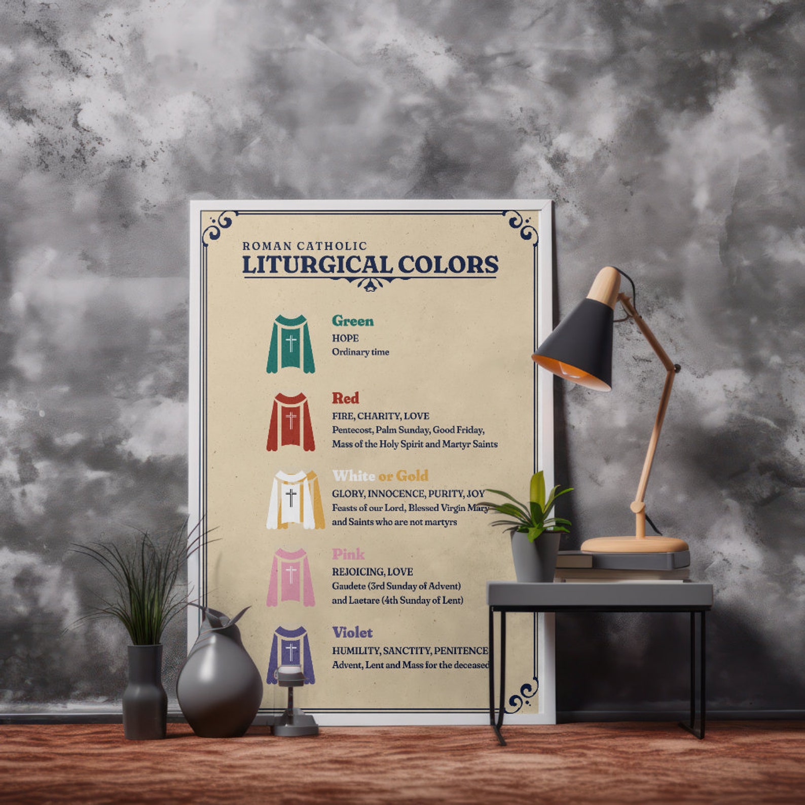 Christian Liturgical Colors Printable Poster - Catholic Educational ...