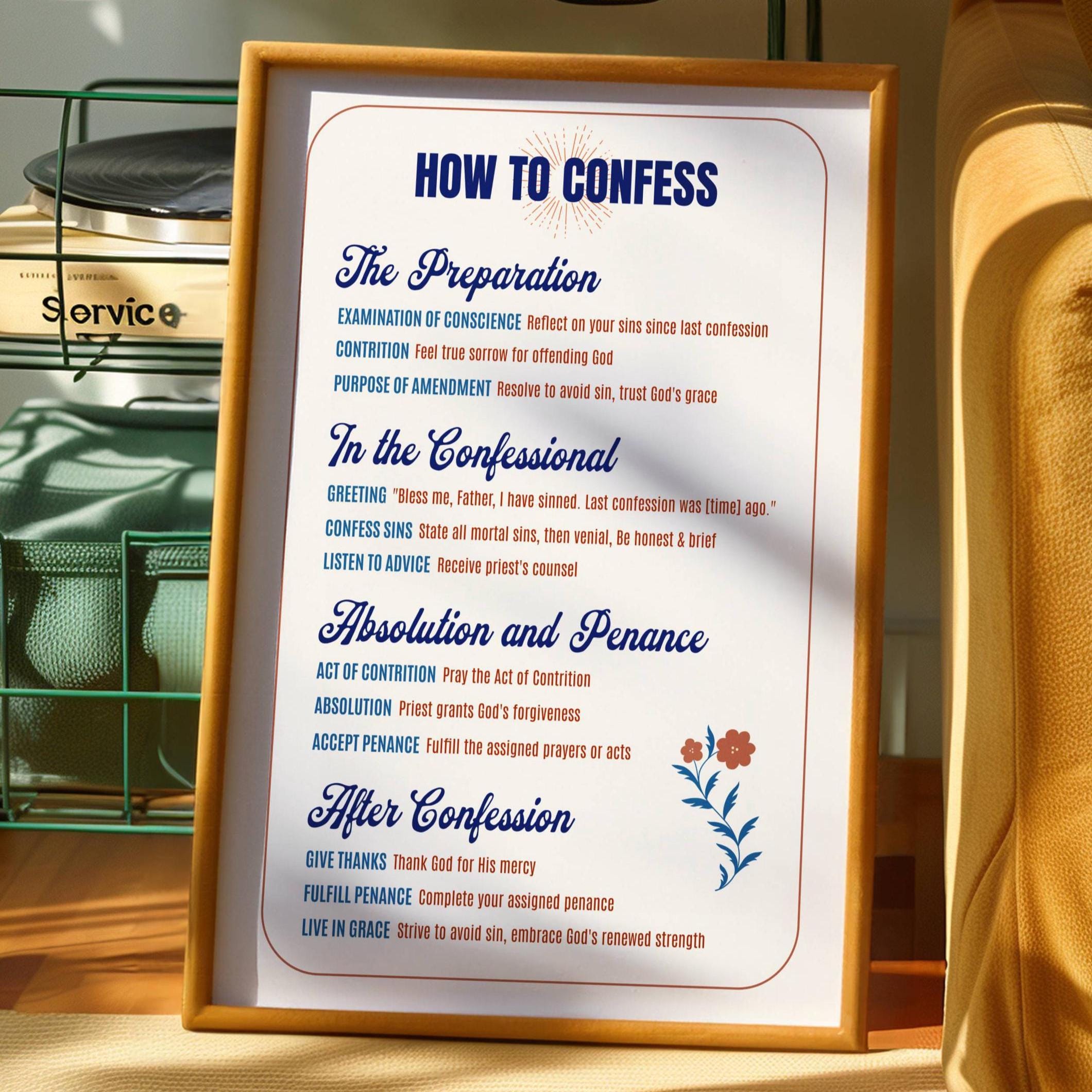 How to Confess Catholic Infographic Poster: Sacrament of Reconciliation ...
