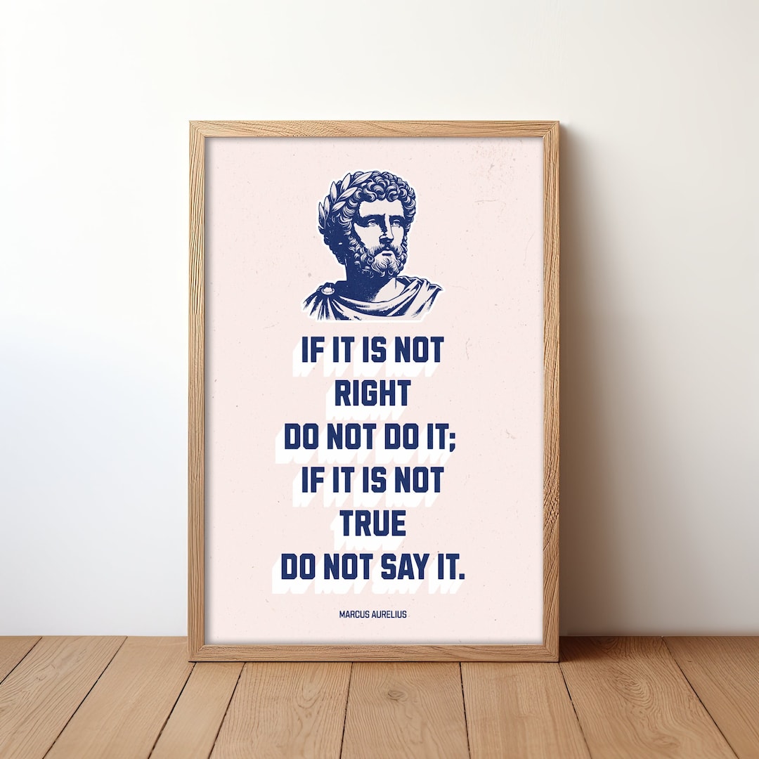 Stoic Philosophy Printable Poster, Marcus Aurelius Quote Print, Ink ...