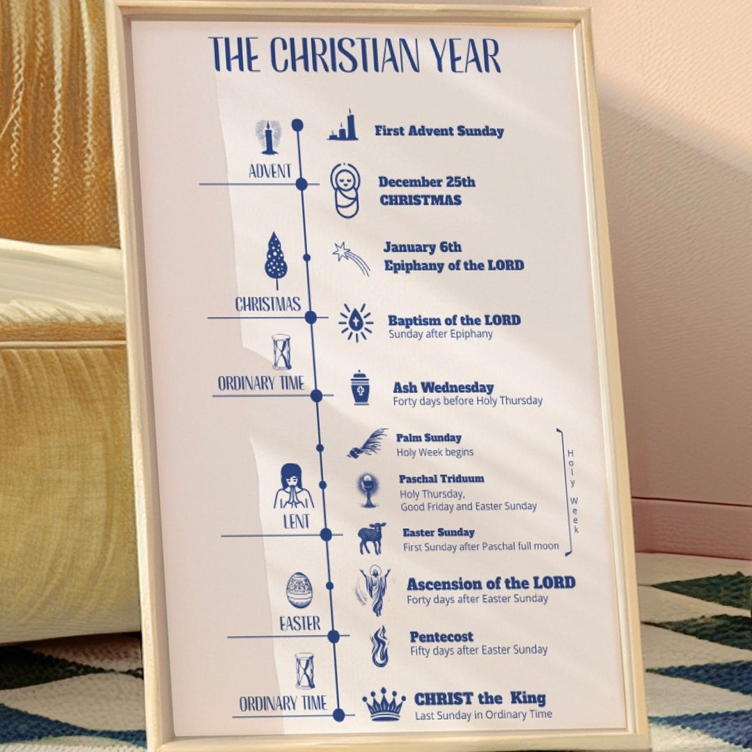 Printable Liturgical Calendar of the Christian Year, Infographic Poster ...