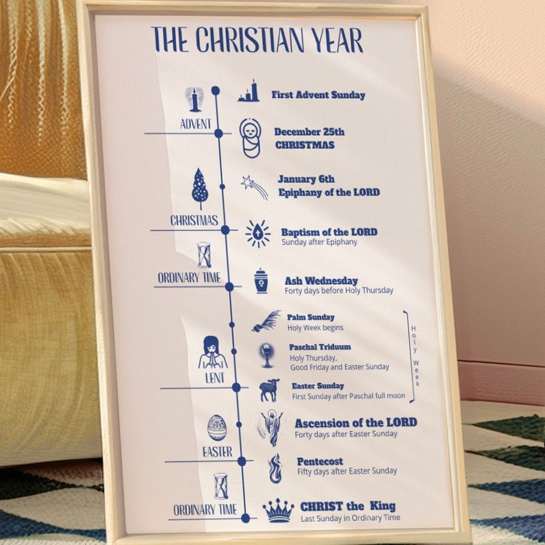 Printable Catholic Liturgical Calendar Poster: Christian Year ...