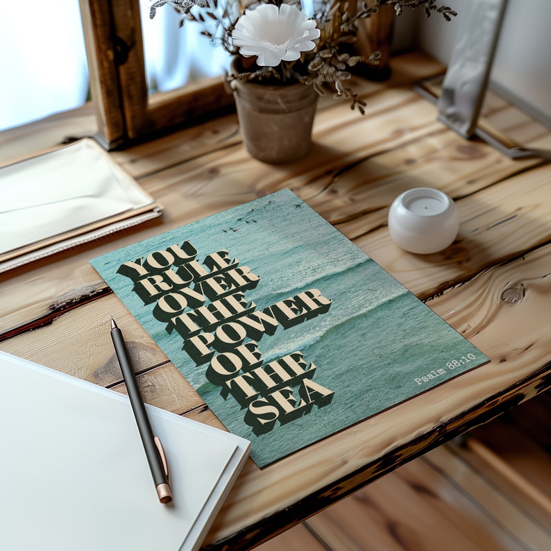 Your Rule Over the Ocean' Poster: Psalms Scripture Print (digital ...