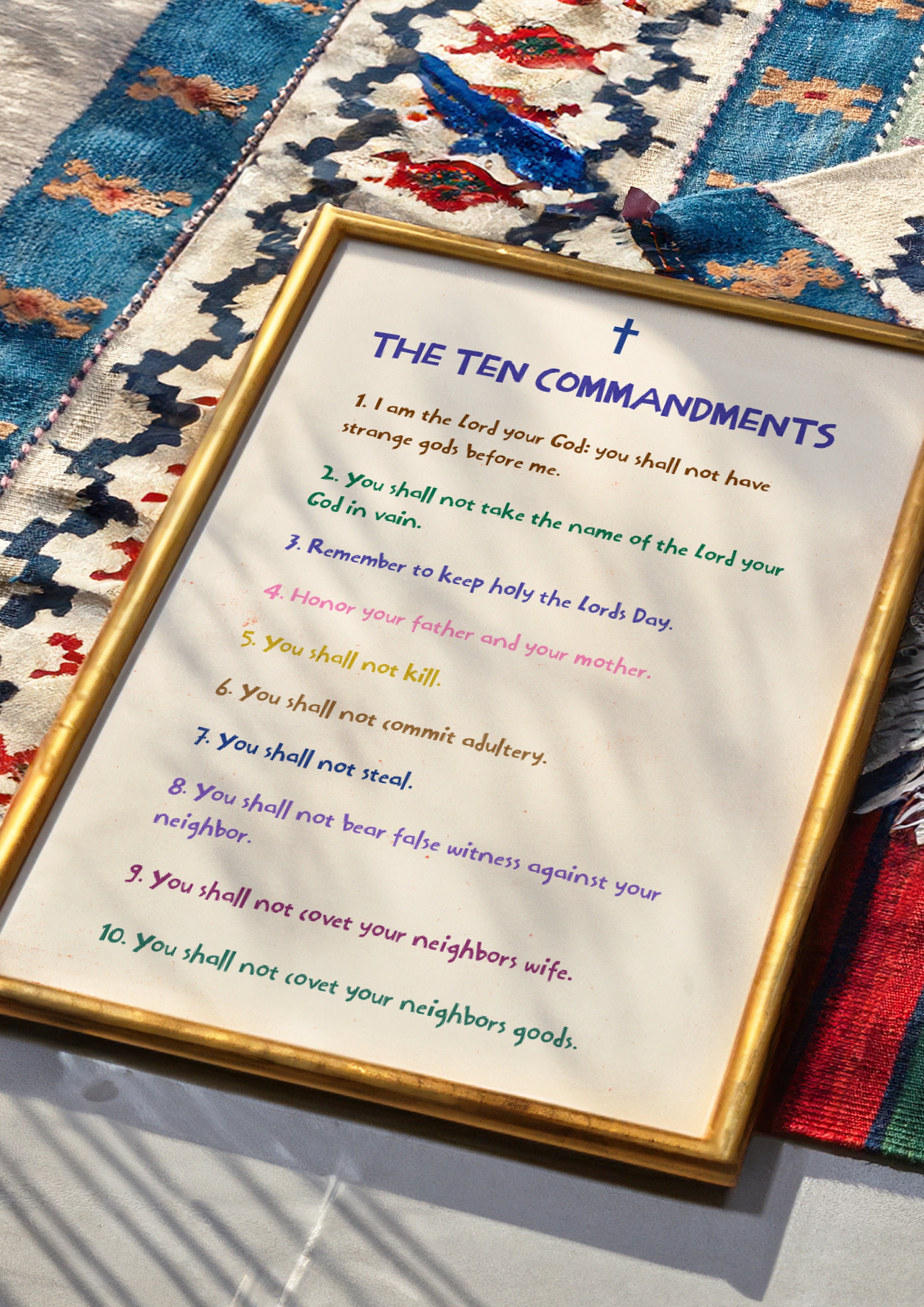 Ten Commandments for Kids Poster: Educational Catholic Colorful Print ...