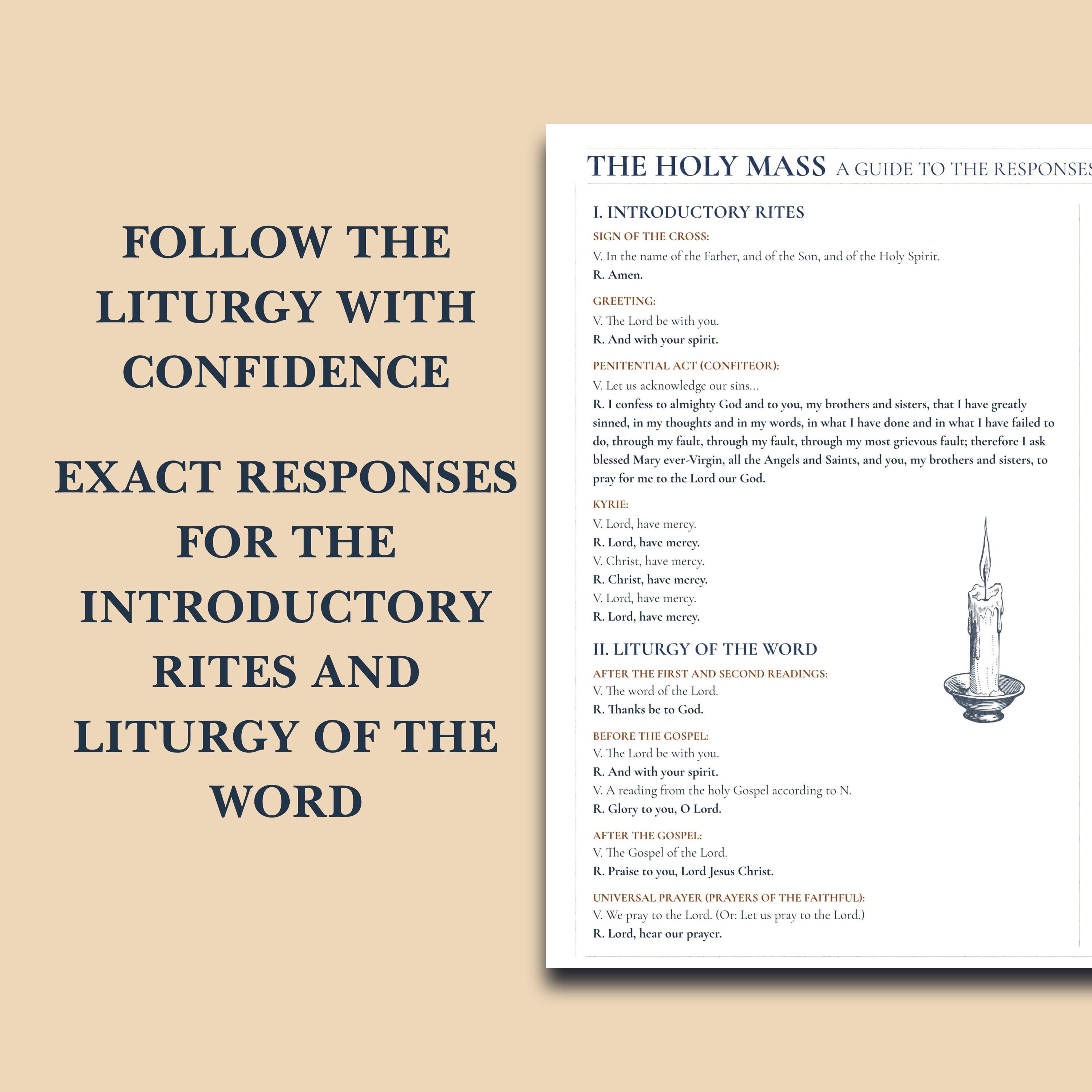 Catholic Mass Responses Guide: Us Letter PDF (digital Download) - Etsy