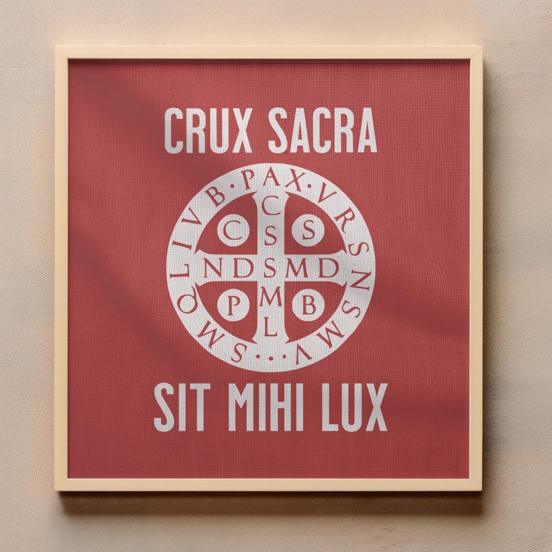 Saint Benedict Cross Printable Poster, Crux Sacra Sit Mihi Lux ...