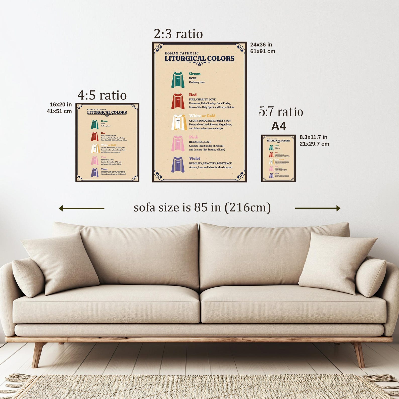 Liturgical Colors Catholic Poster: Vestment Chart, Classroom Decor ...