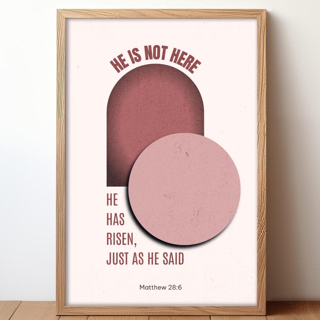 Jesus Resurrection Easter Christian Print, Bible Verse Poster for Boho ...