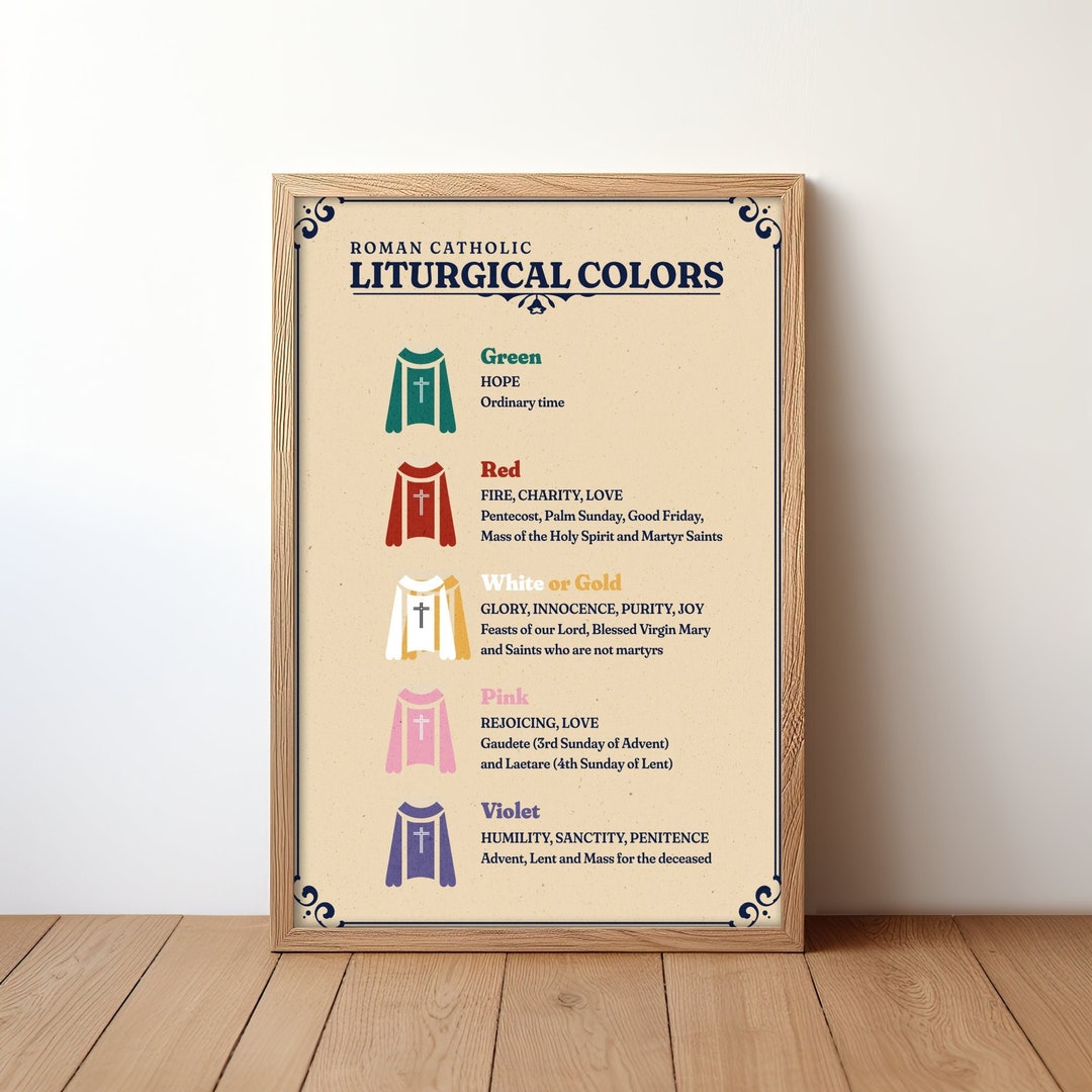 Christian Liturgical Colors Printable Poster Catholic Educational Wall ...