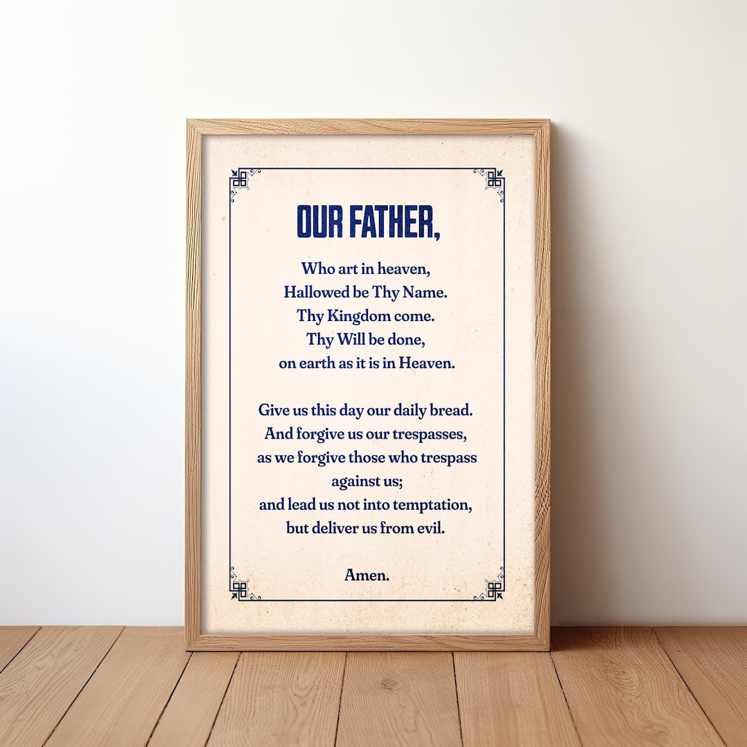 Our Father Prayer Poster - Christian Catholic Wall Art - Etsy