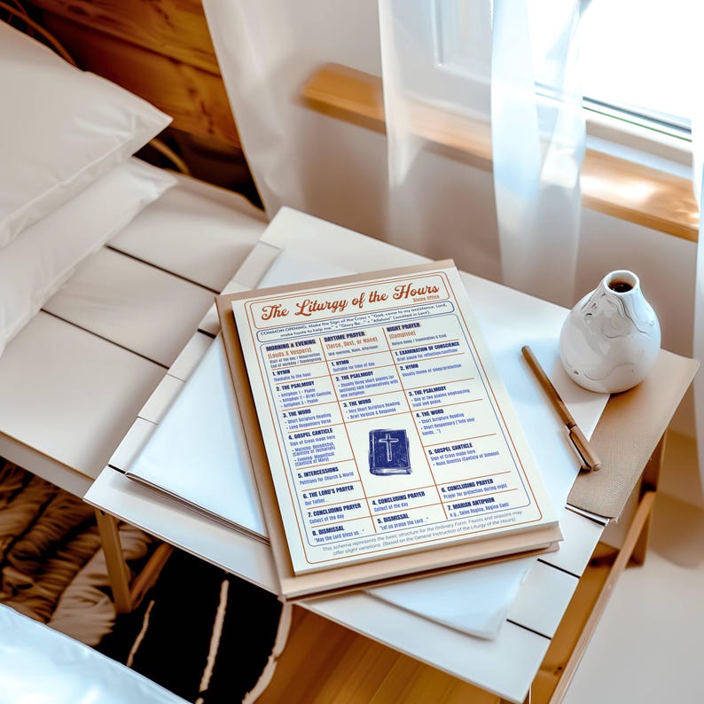 Liturgy of the Hours Guide Poster: Divine Office Prayer Structure Chart ...