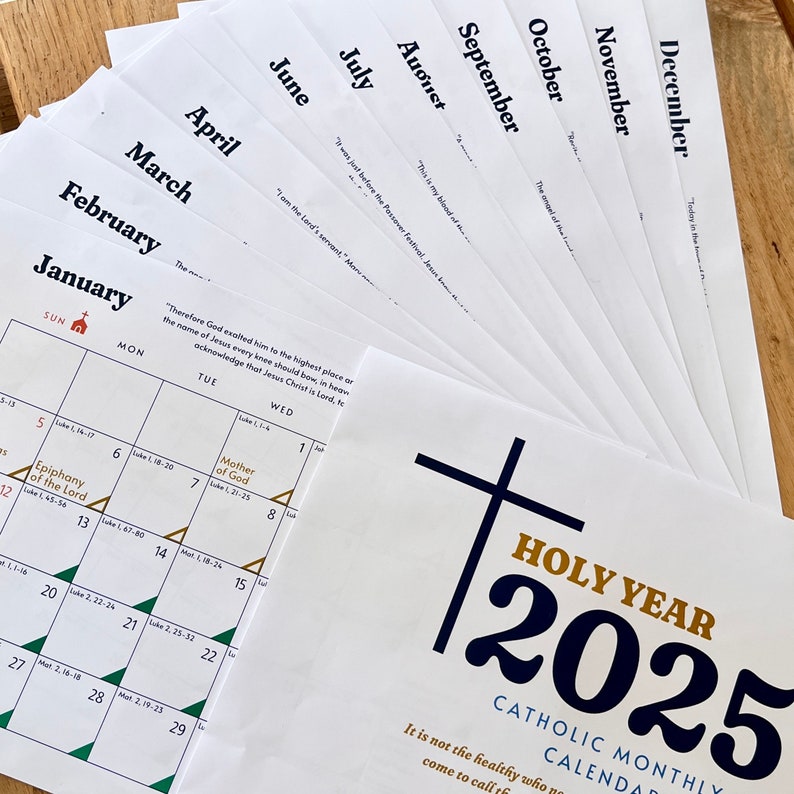 2025 Catholic Liturgical Calendar - Printable Monthly Planner - Etsy