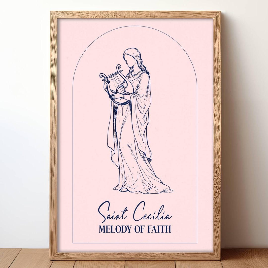 Saint Cecilia Silhouette Poster | Catholic Digital Print - Etsy