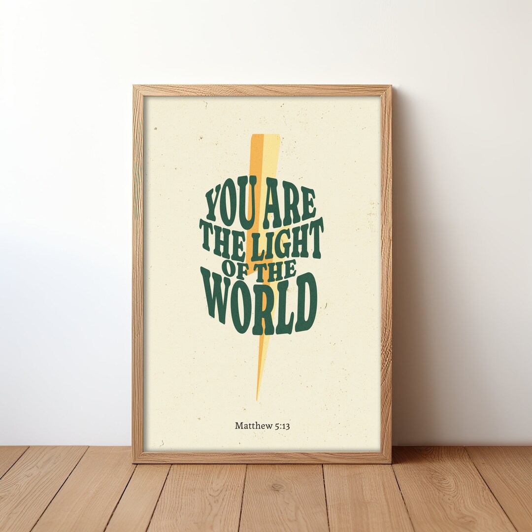 Inspirational Christian Quote Wall Art You Are the Light of the World ...
