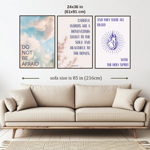 Three Bible Quotes Posters Bundle Modern Christian Printable Wall Art ...