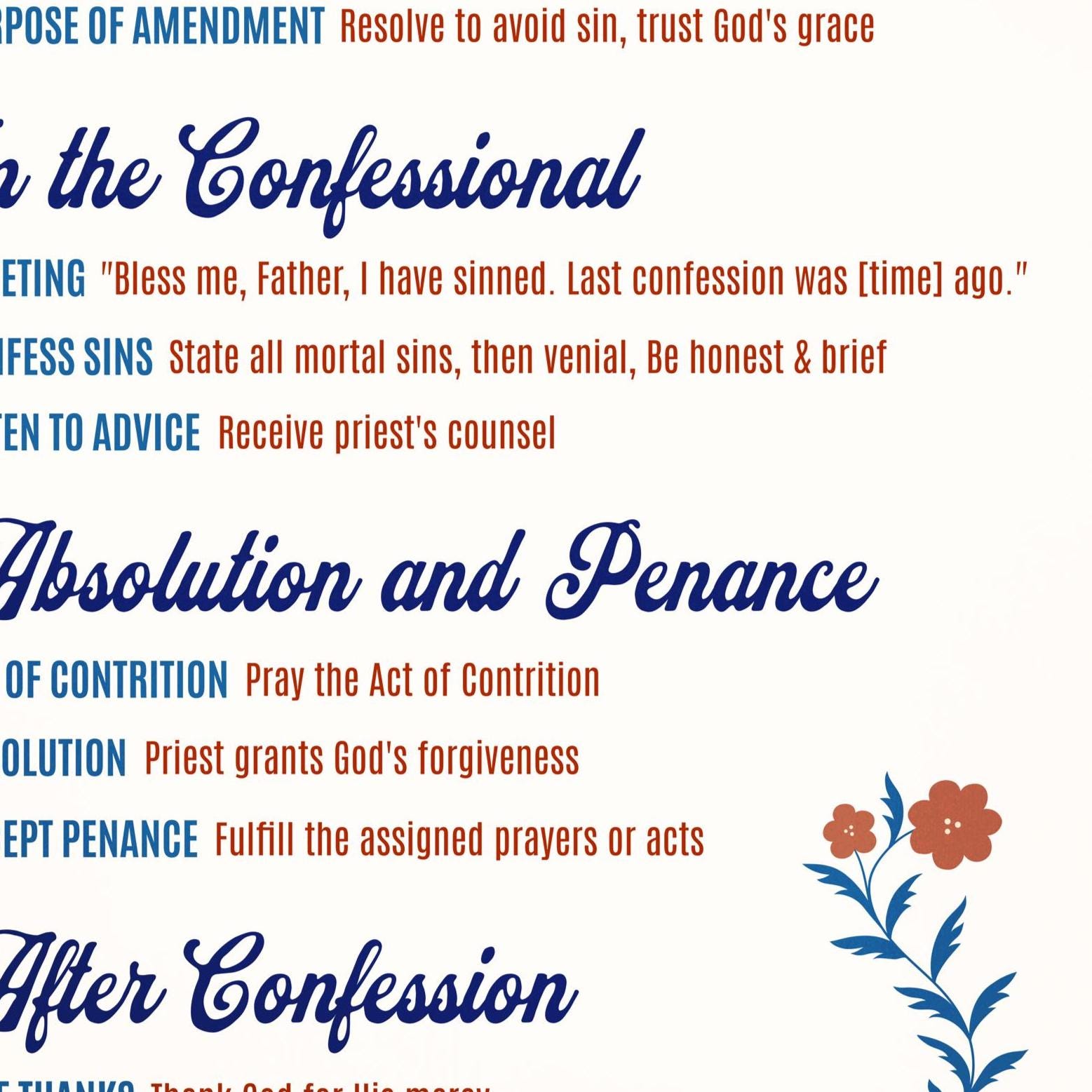 How to Confess Catholic Infographic Poster: Sacrament of Reconciliation ...