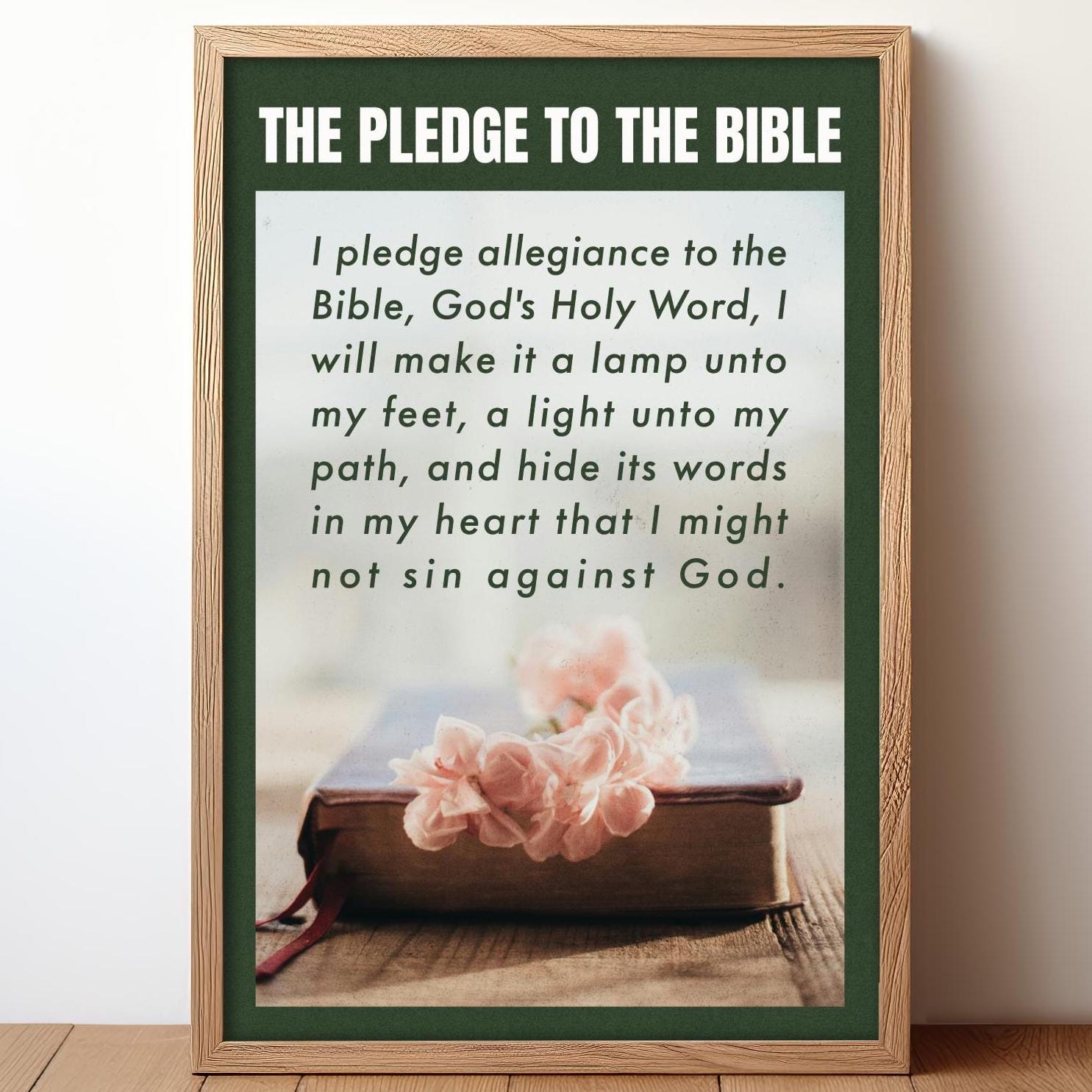 Pledge To The Bible Poster Read Your Bible!: Find Hope, Joy, Peace,