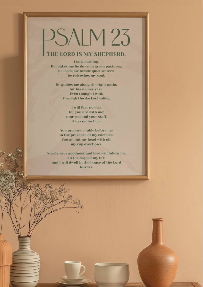 Printable Psalm 23 Poster. Digital Bible Quote Wall Art Ready to Print ...
