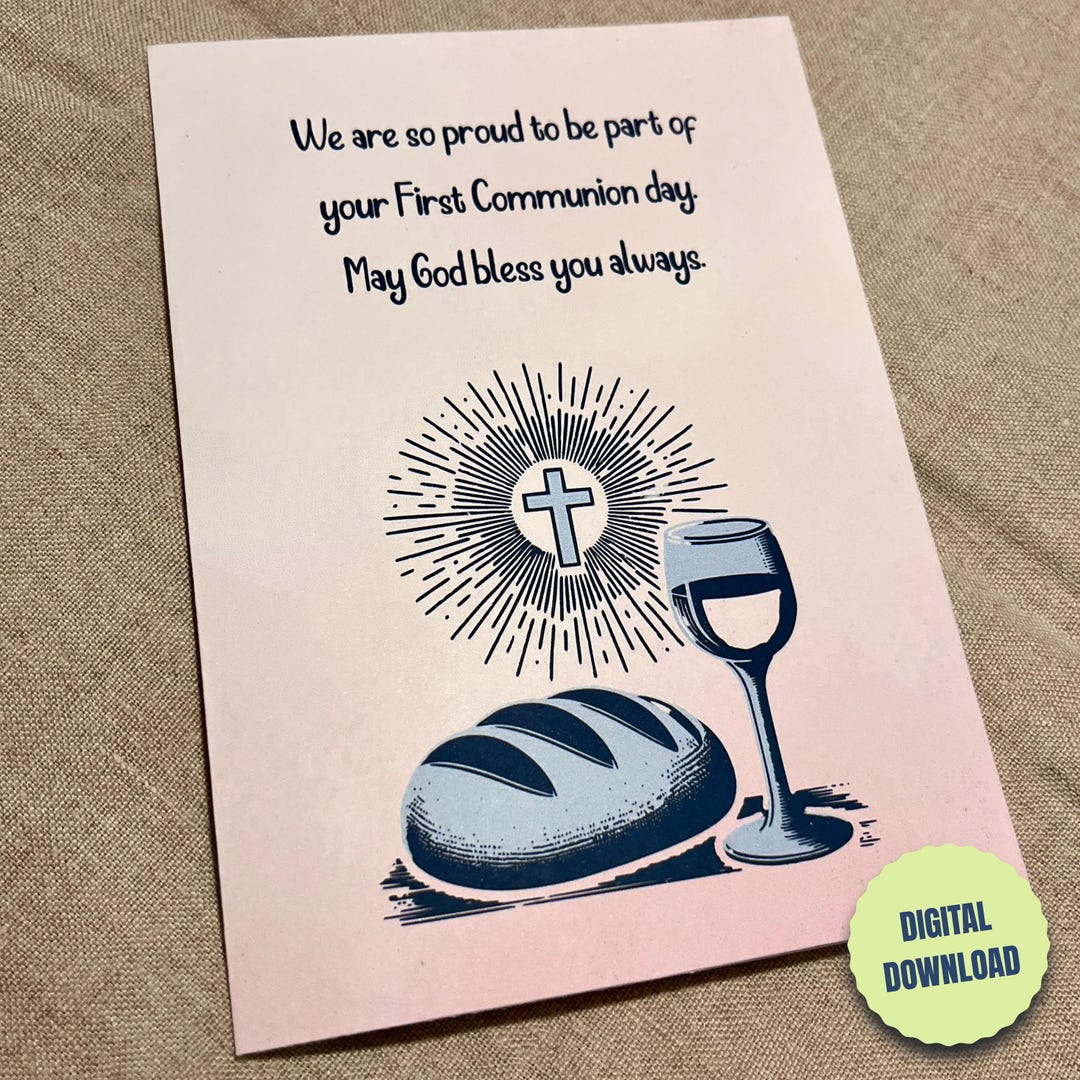 Catholic Congratulations Card - First Holy Communion Gift for Kids - Etsy
