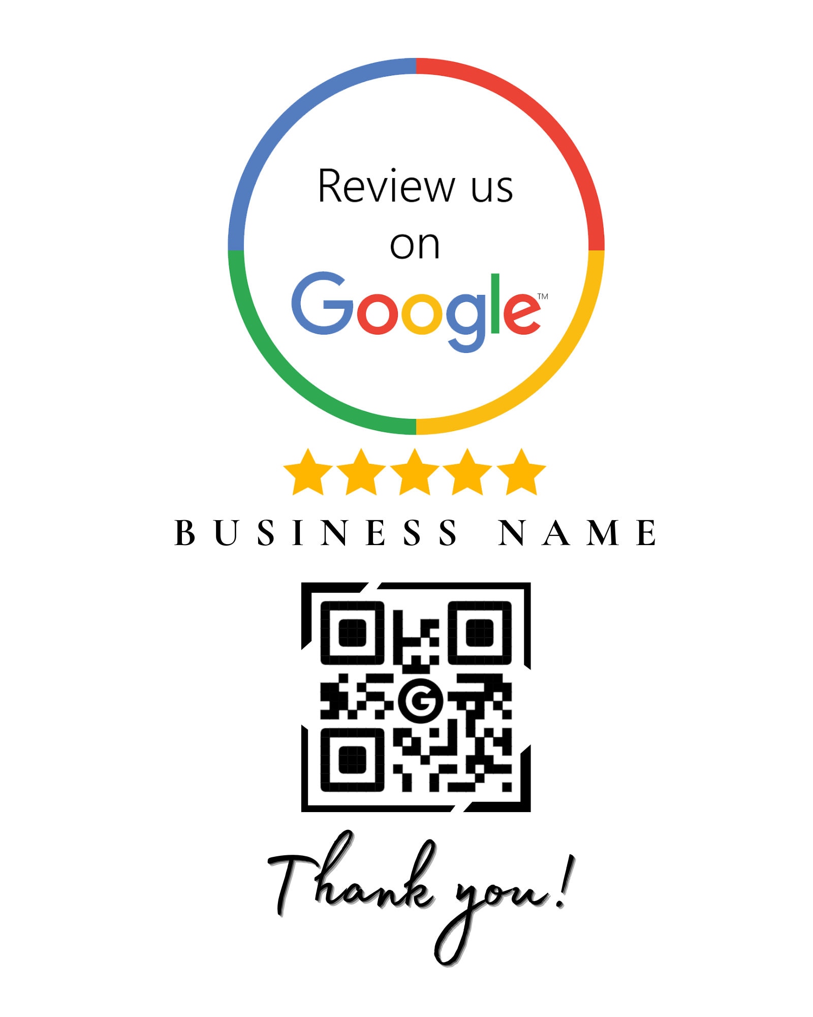Ask for Review QR Code Sign, Google Review Sign, Business Review Us ...