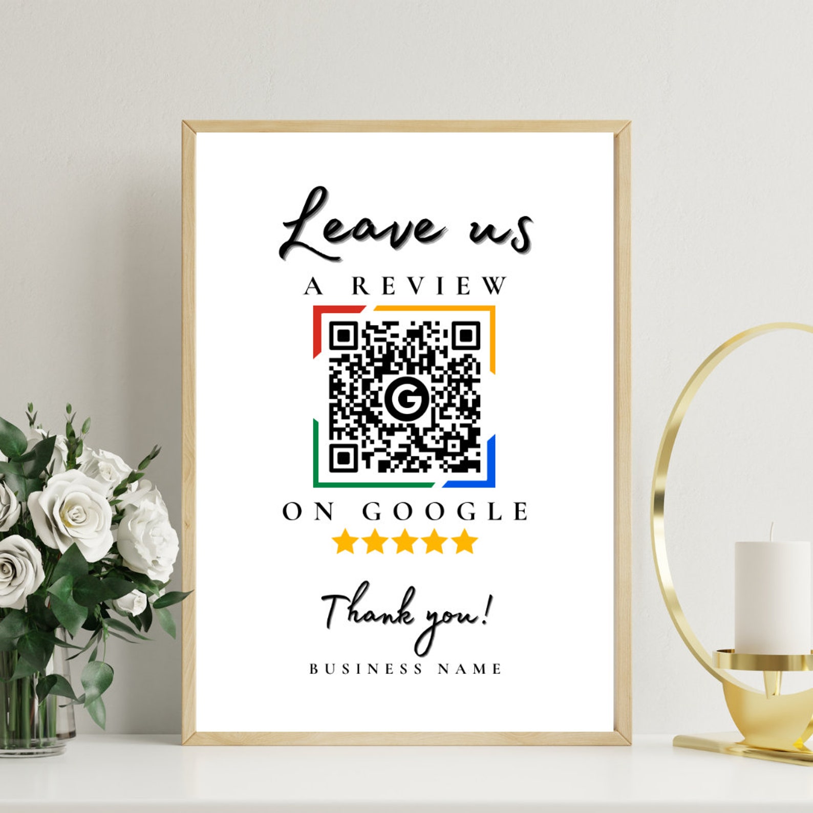 Ask for Review QR Code Sign, Google Review Sign, Business Review Us ...