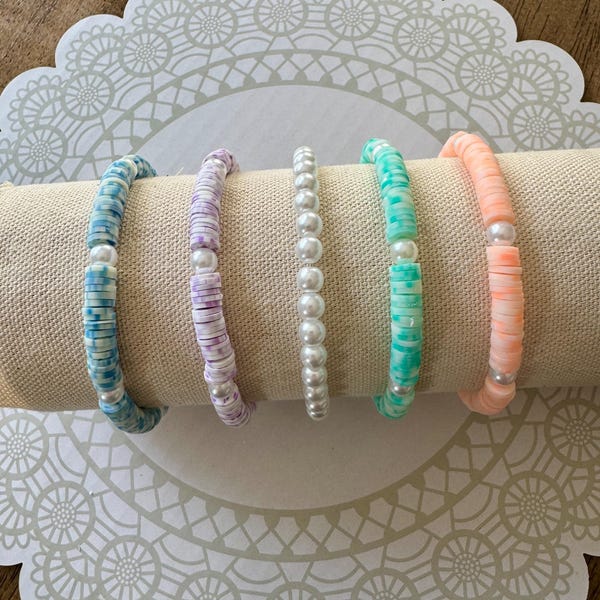 Pastel Clay Bracelets - Etsy
