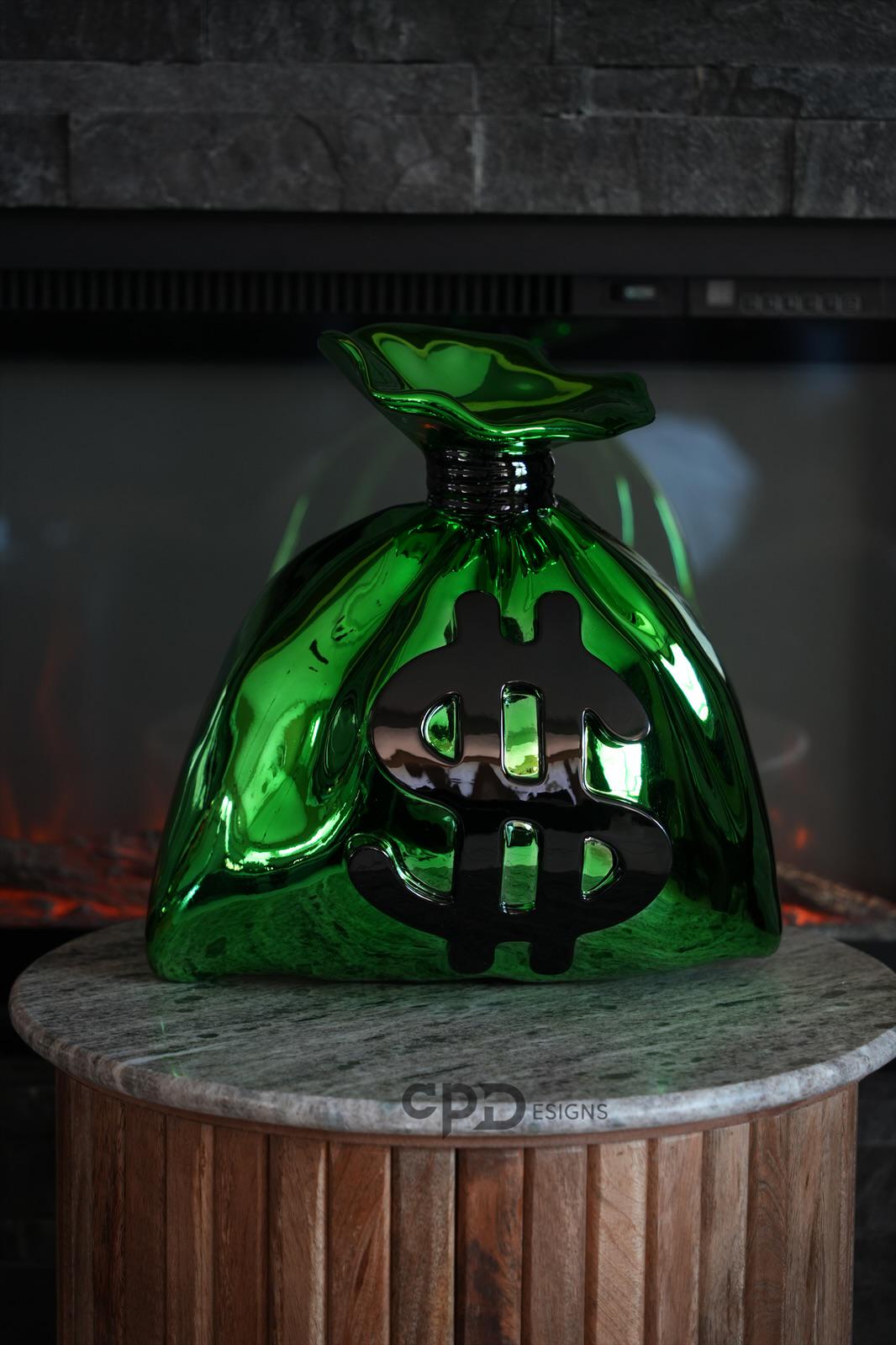 Luxury Green Money Bag Sculpture – Modern Home Office Decor Statue - Etsy