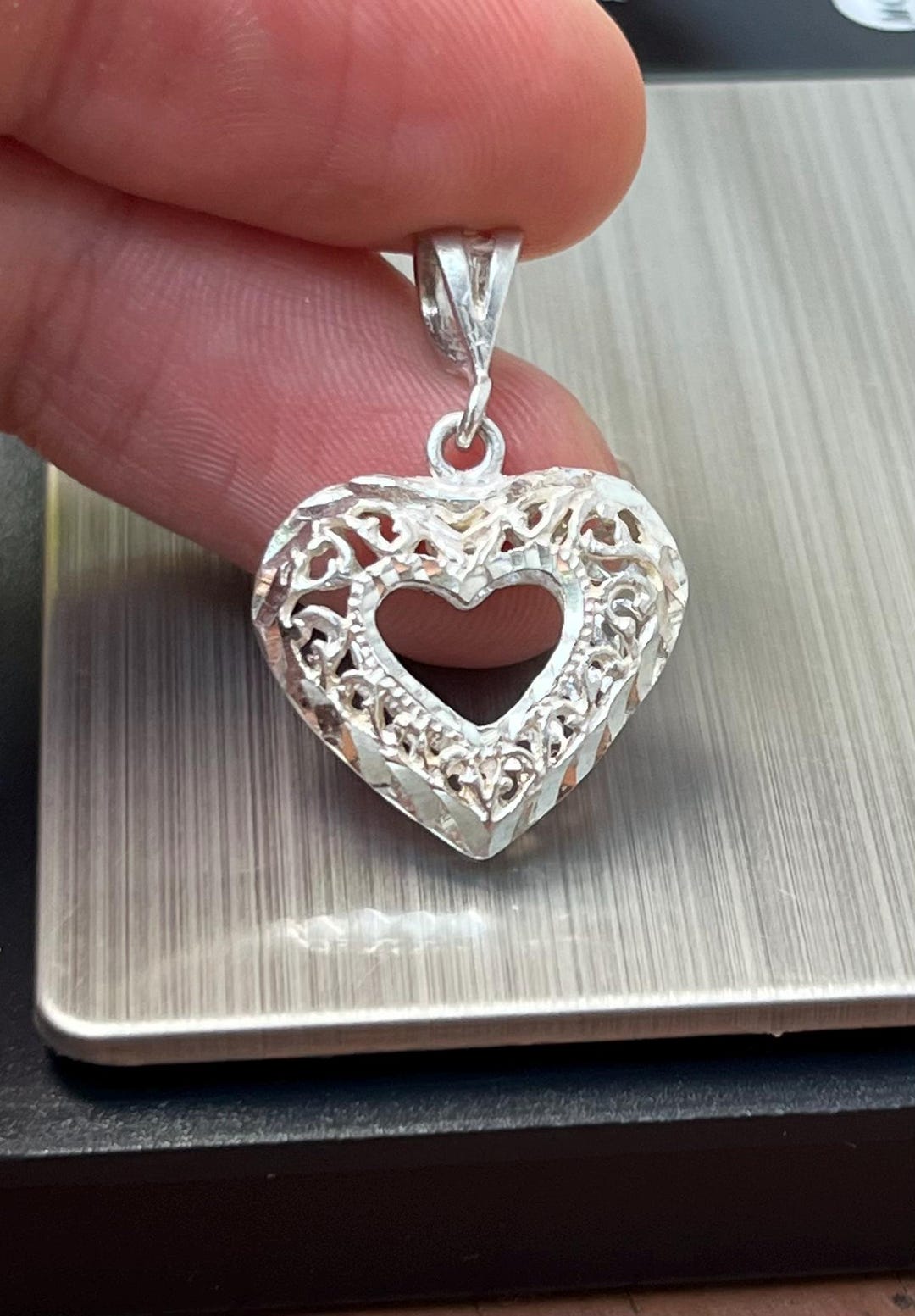 925 Filigree Sterling Silver Vintage Pendant - Etsy