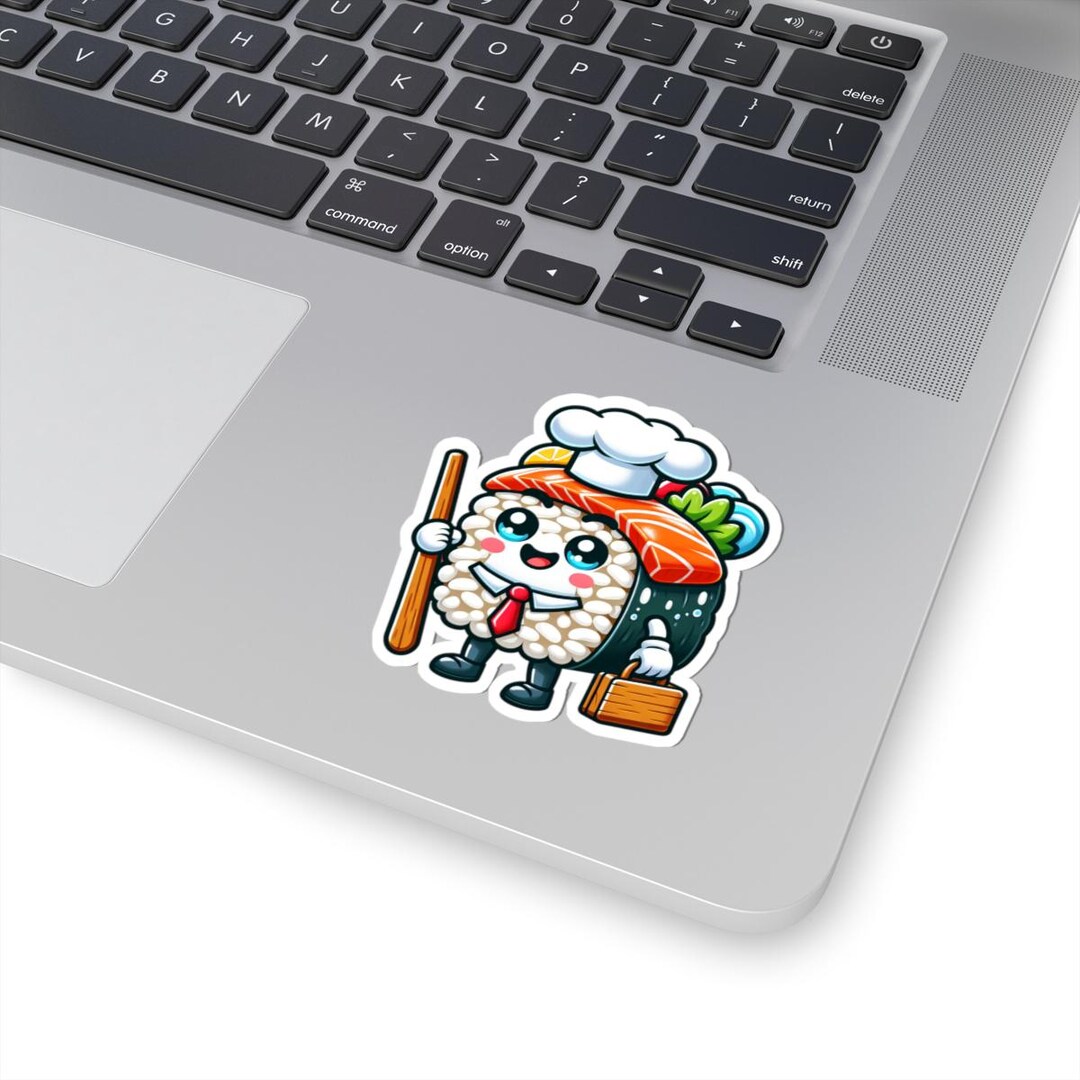 Cute Sushi Chef Kiss-cut Stickers, Fun Food Decor, Perfect for Laptops ...