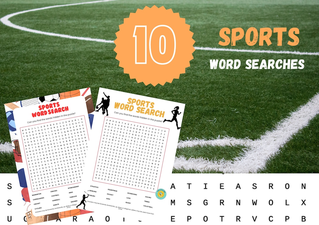 10 Sports Word Search Puzzle Bundle for Kids Printable Word Search Kids ...