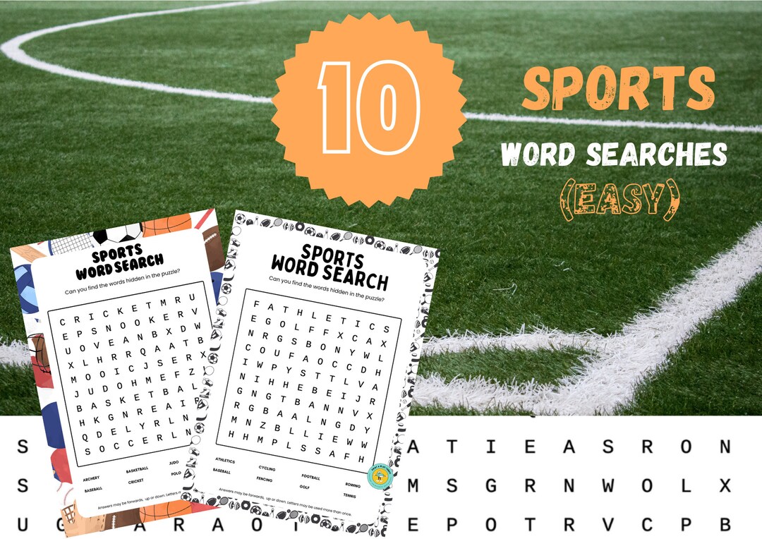 10 EASY Sports Word Search Puzzle Bundle for Kids Printable Word Search ...